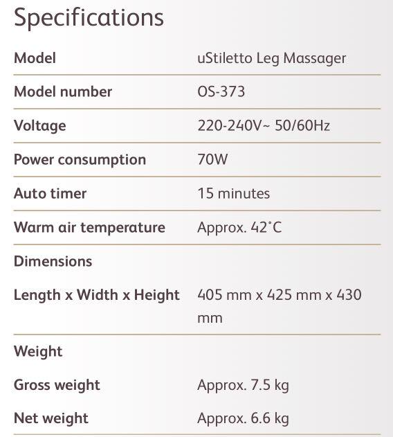 uStiletto Leg Massager (The OSIM uStiletto's), Beauty & Personal Care ...