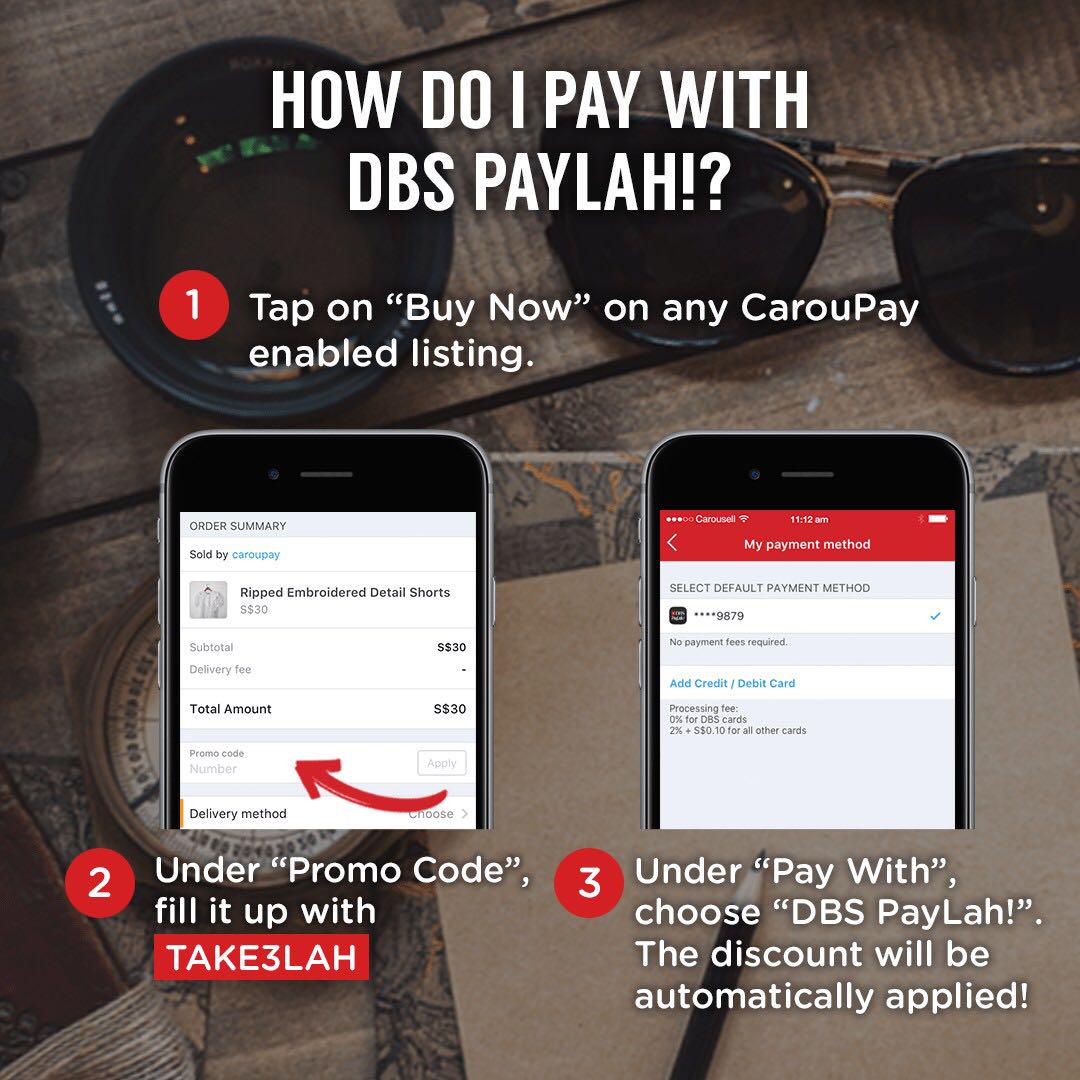 $3 OFF on your first CarouPay transaction with DBS PayLah!, Announcements on Carousell