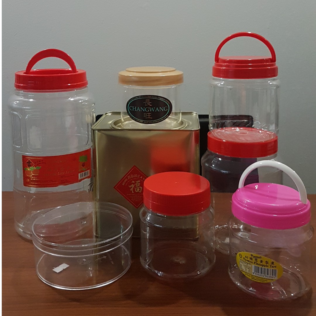 CNY Cookies Plastic Containers & Love Letter Tin Container, Furniture ...