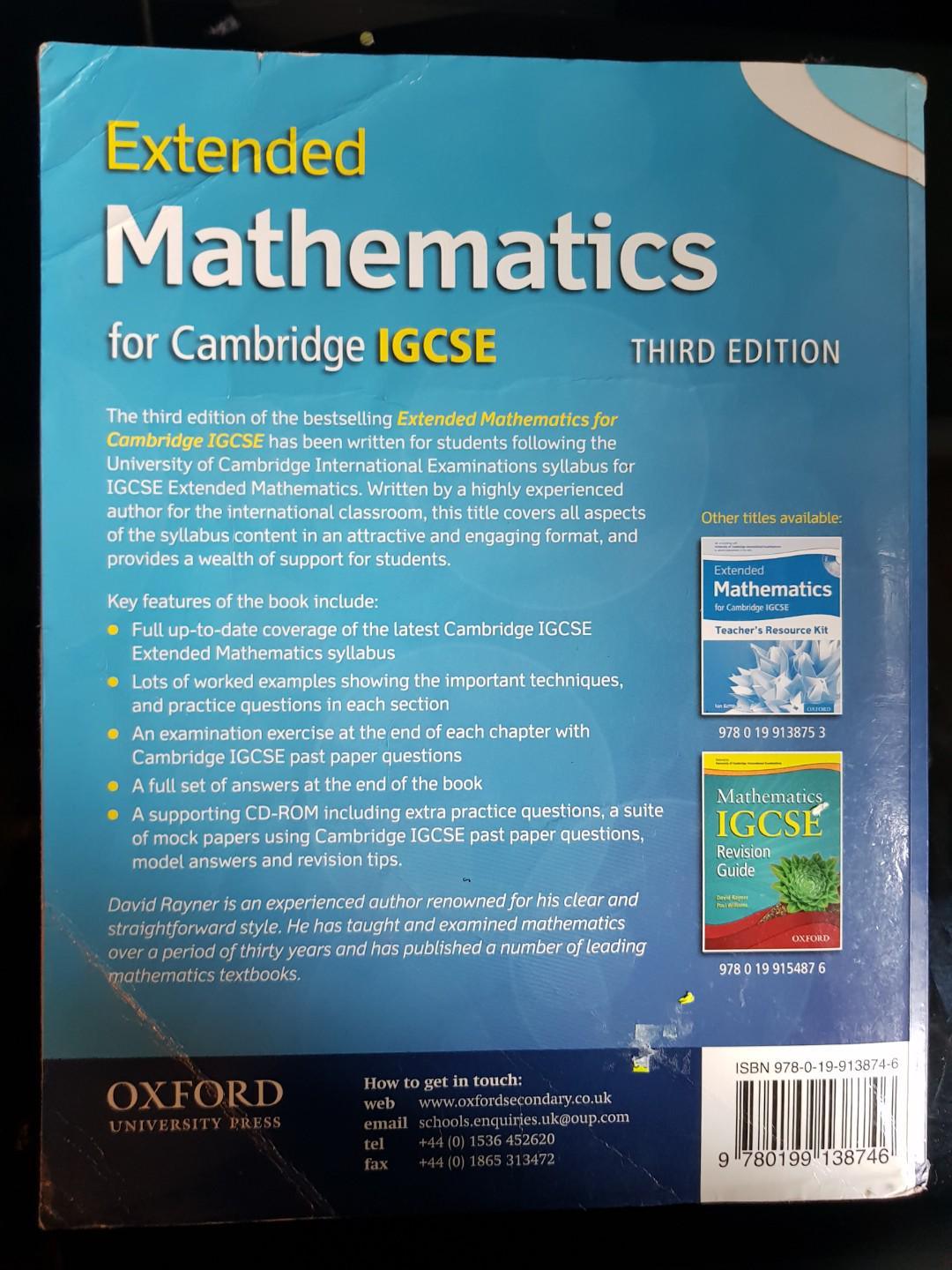 Igcse Extended Mathematics Textbook Oxford Hobbies And Toys Books