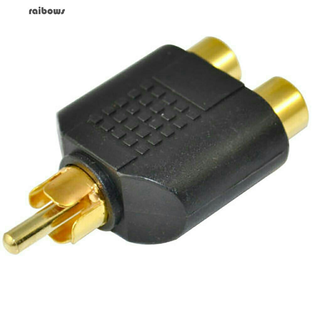 Male to Double Female Socket AV Audio Video Signal Y Splitter Plug ...