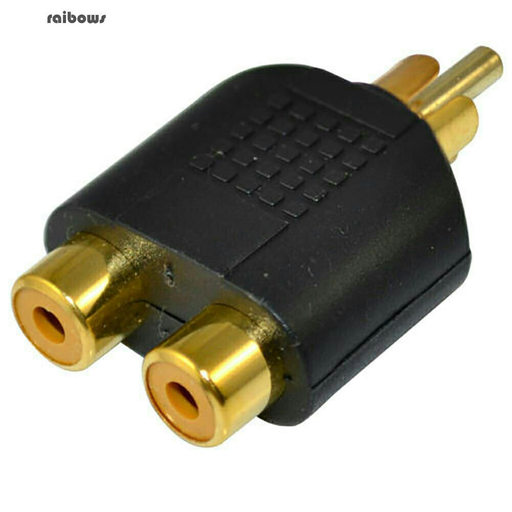Male to Double Female Socket AV Audio Video Signal Y Splitter Plug ...
