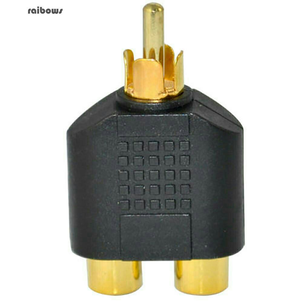 Male to Double Female Socket AV Audio Video Signal Y Splitter Plug ...