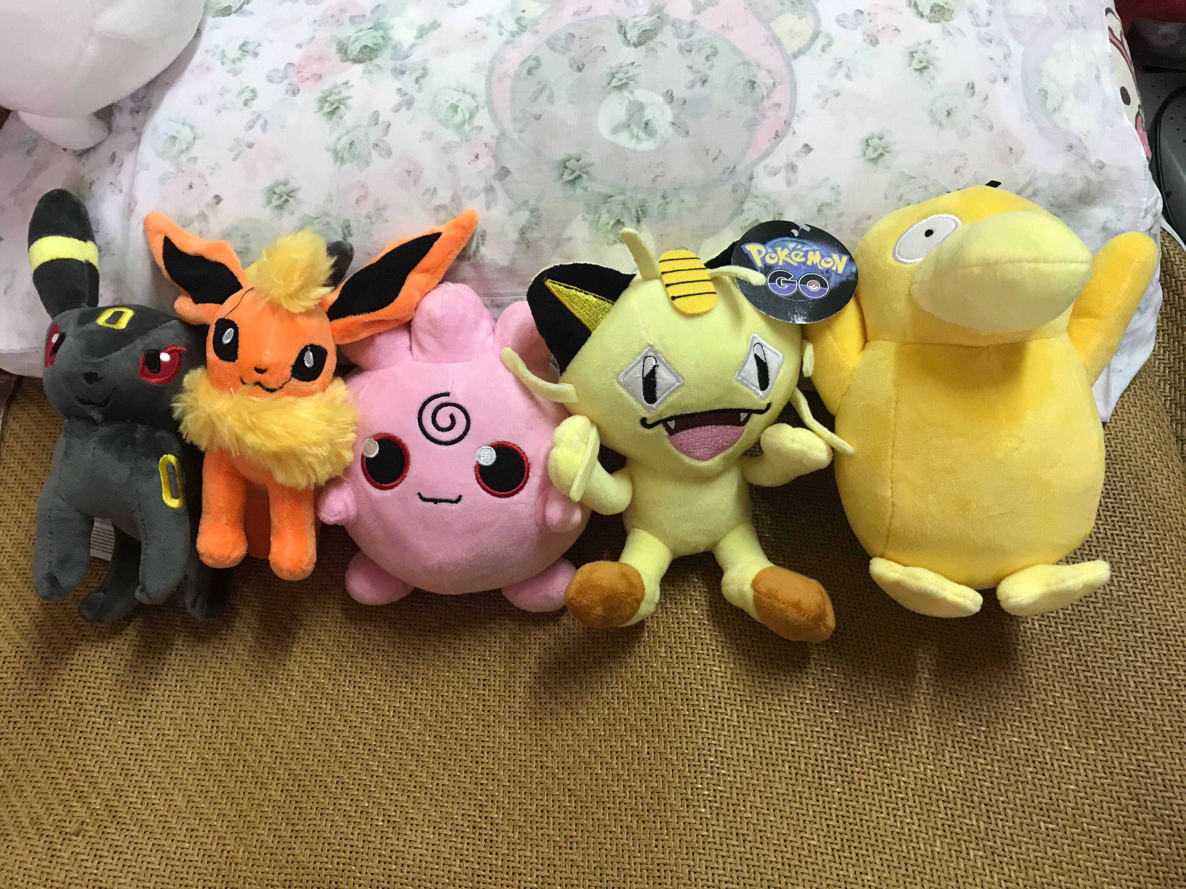 寵物小精靈系列Pokémon傻鴨/喵喵怪/火伊貝/波波球 公仔 全新, 興趣及遊戲, 玩具 & 遊戲類 - Carousell