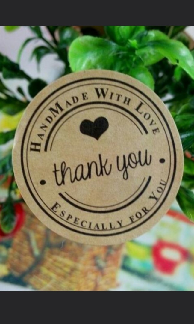 Thank you, handmade with love stickers, Hobbies & Toys, Stationery ...