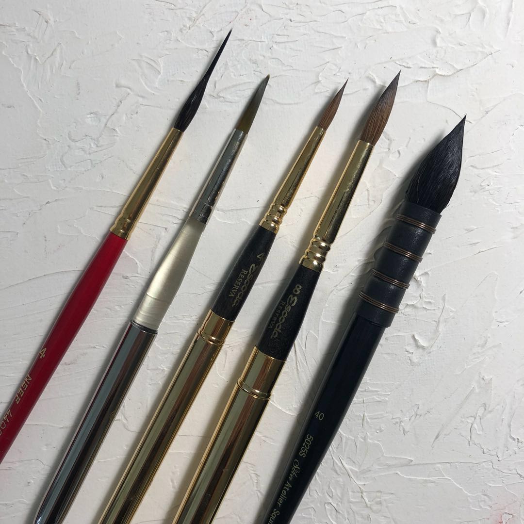 Watercolor Paint Brushes - Neef, Silver Brush, Escoda, Kusakabe ...