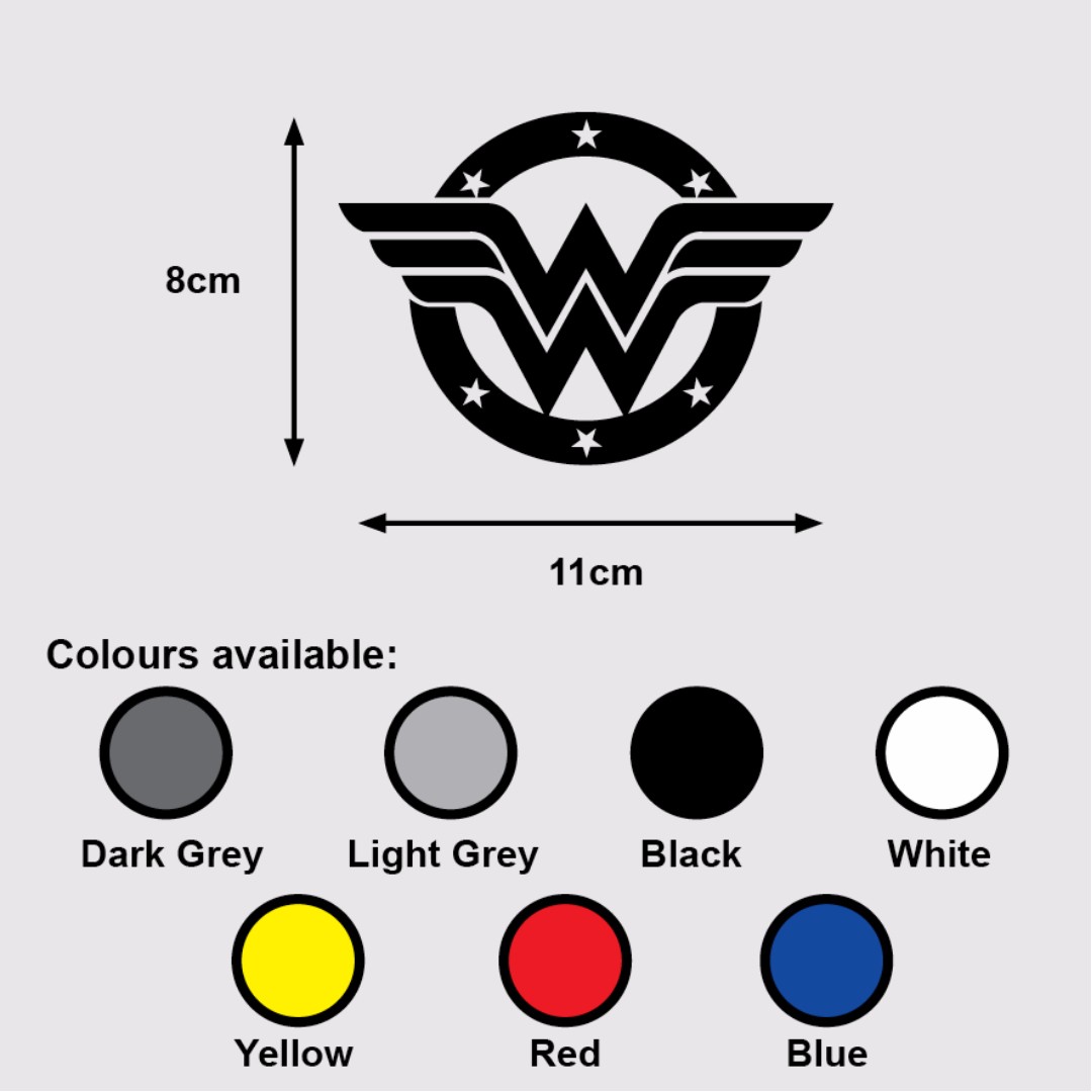 WONDER WOMAN Logo Premium Vinyl Sticker Decal (BVS DC Comics), Hobbies ...