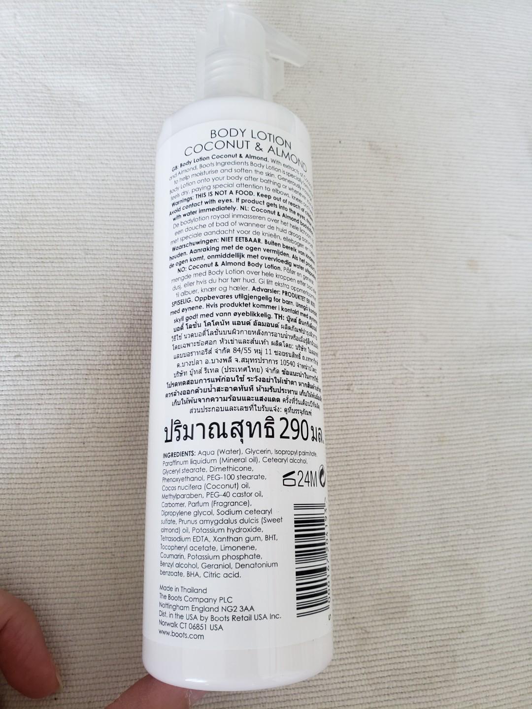 Boots body lotion Coconut & Almond, 美容＆個人護理, 沐浴＆身體護理, 沐浴及身體護理 - 身體護理 ...