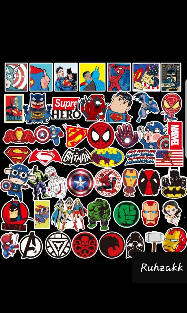 Cool and Funky Superheroes Stickers, Hobbies & Toys, Stationery & Craft ...