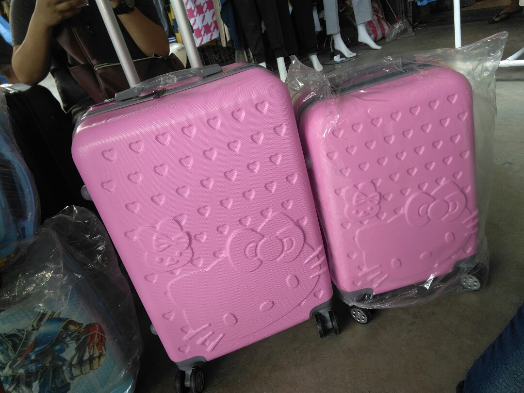 Hello kitty luggage color pink for pre orders, Hobbies & Toys, Travel ...