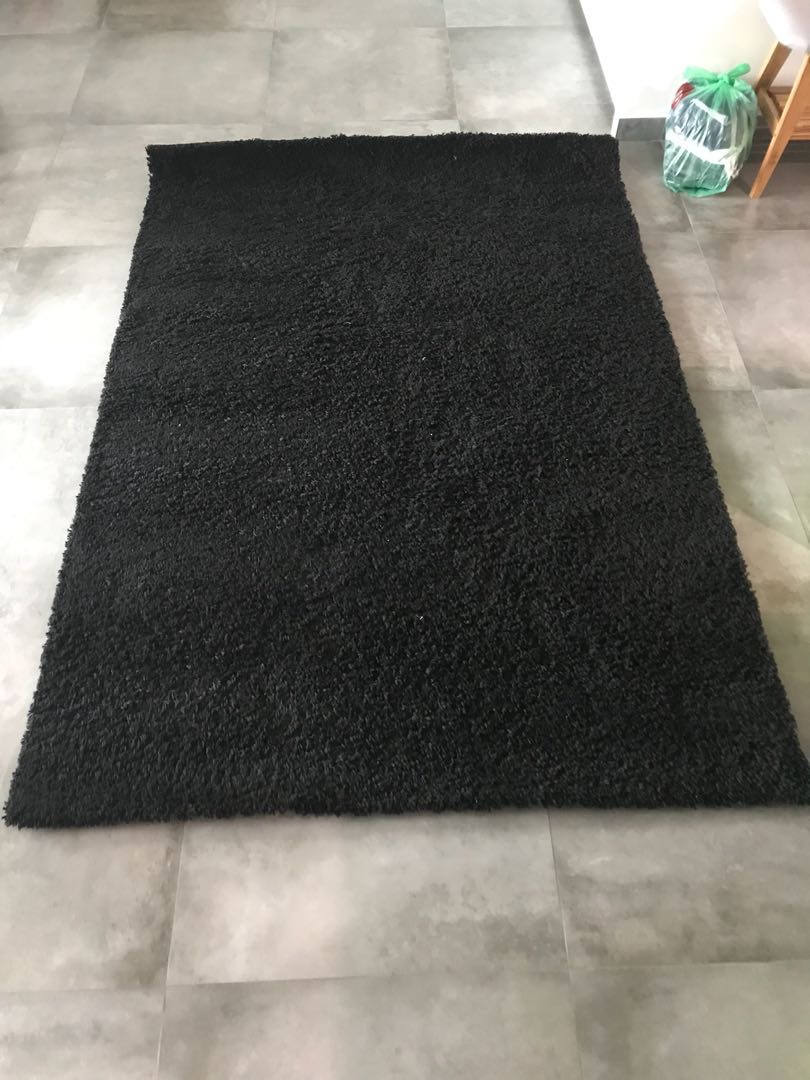 Ikea black Rug, Furniture & Home Living, Home Decor, Carpets, Mats ...