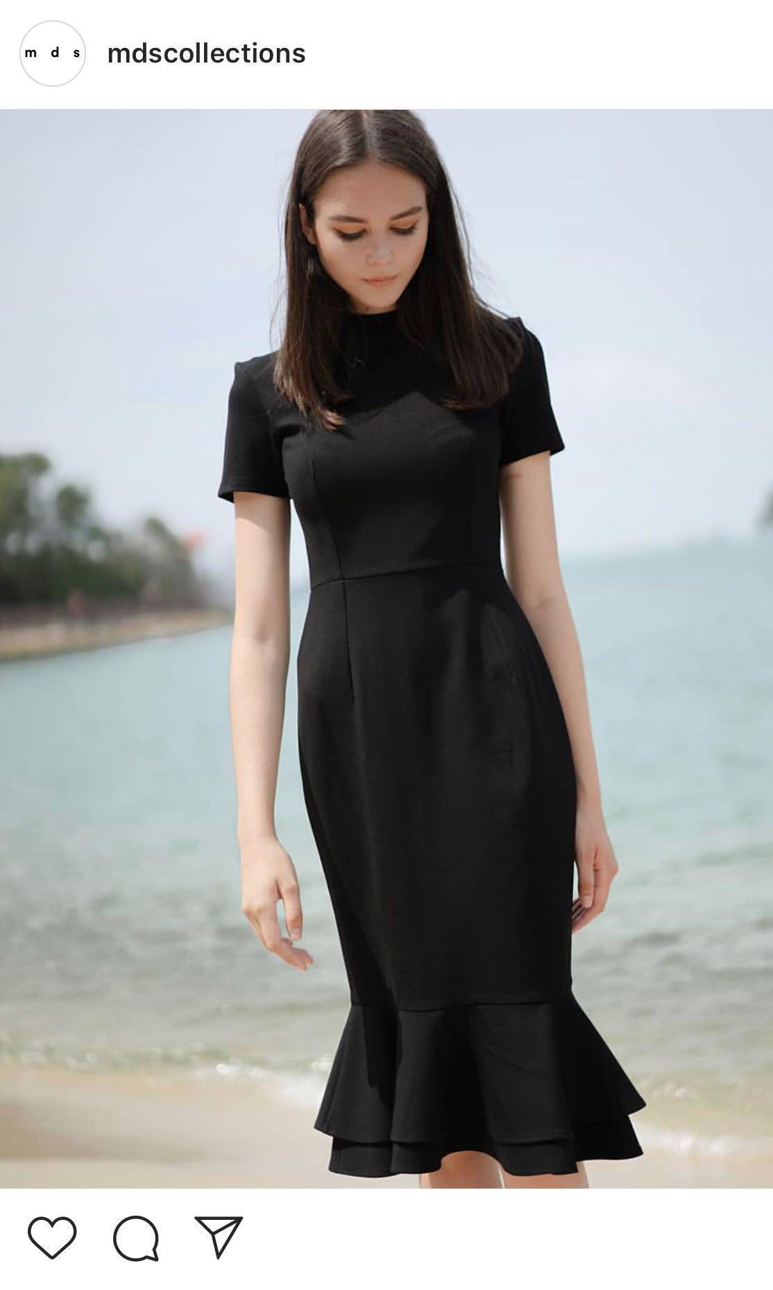 MDS Mermaid Bodycon Dress in Black, Women's Fashion, Dresses & Sets ...