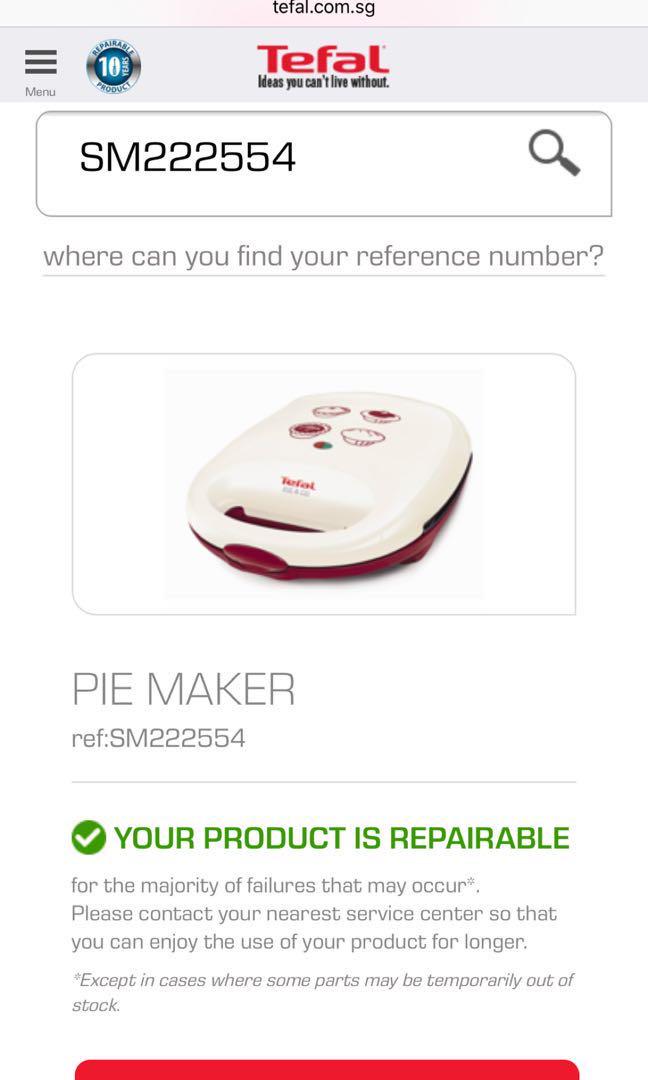 Tefal Pie Maker, TV & Home Appliances, Kitchen Appliances, Ovens ...
