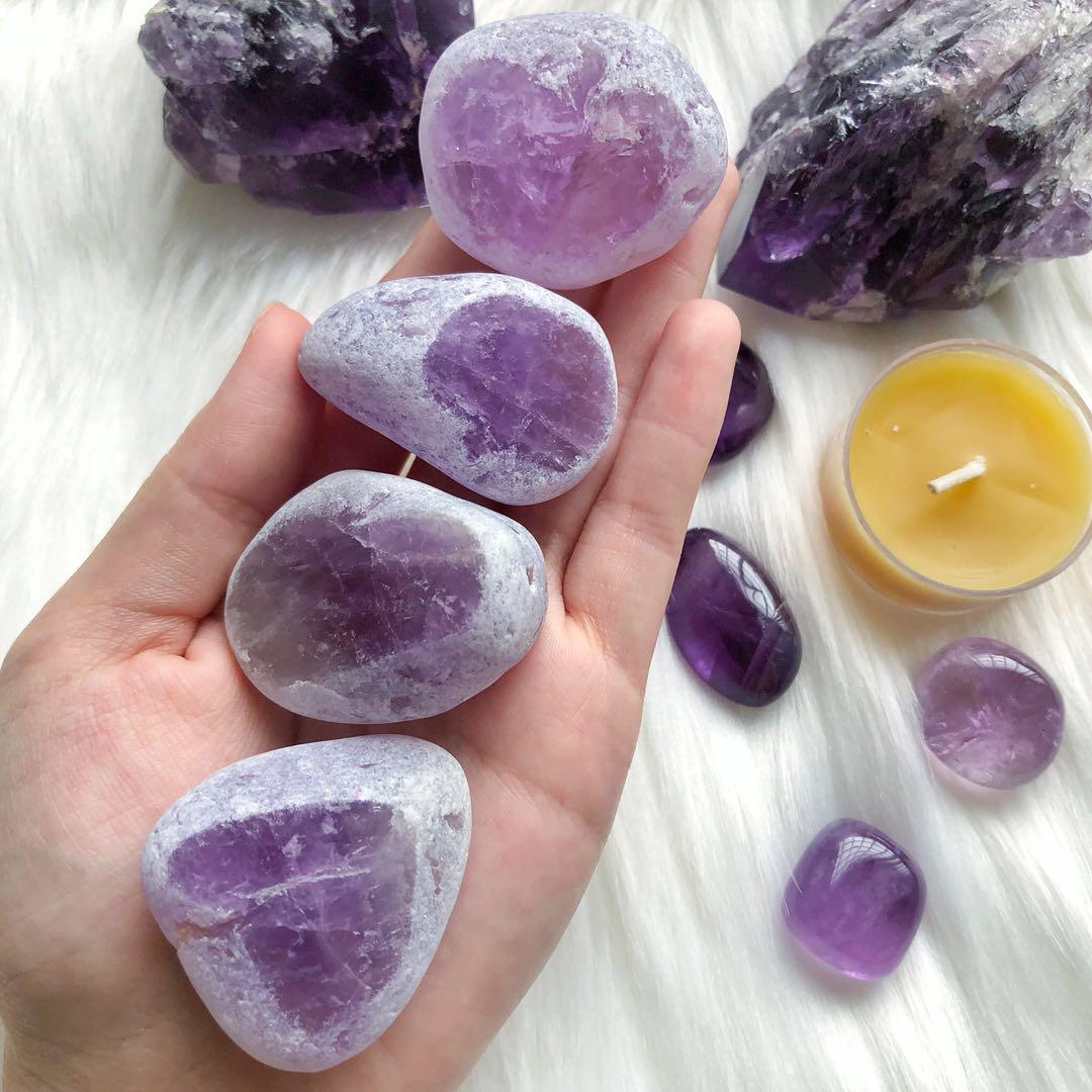 Amethyst Polished Seer Stone/Ema Egg, Women's Fashion, Jewelry ...