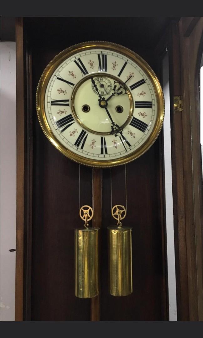 Antique German 2 Weight Clock porcelain face, Hobbies & Toys ...