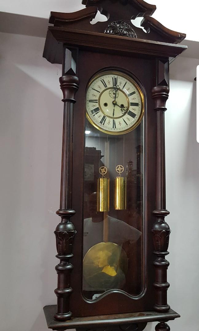 Antique German 2 Weight Clock porcelain face, Hobbies & Toys ...