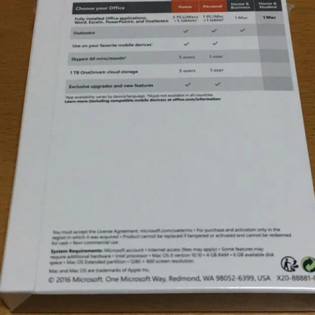 Shrink wrapped Microsoft Office 2016 (Home and Student) for Mac ...