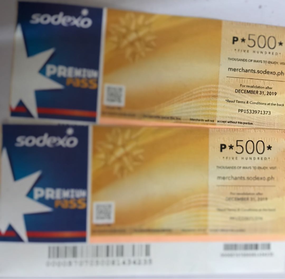 Sodexo gift certificates, Tickets & Vouchers, Store Credits on Carousell