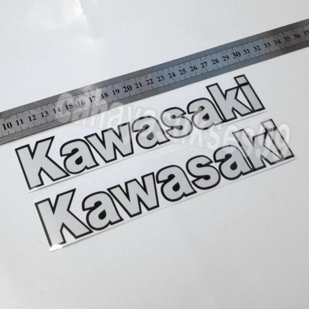 Sticker Cutting Motor KAWASAKI Putih List Hitam 20cm X 3.5cm Stiker ...
