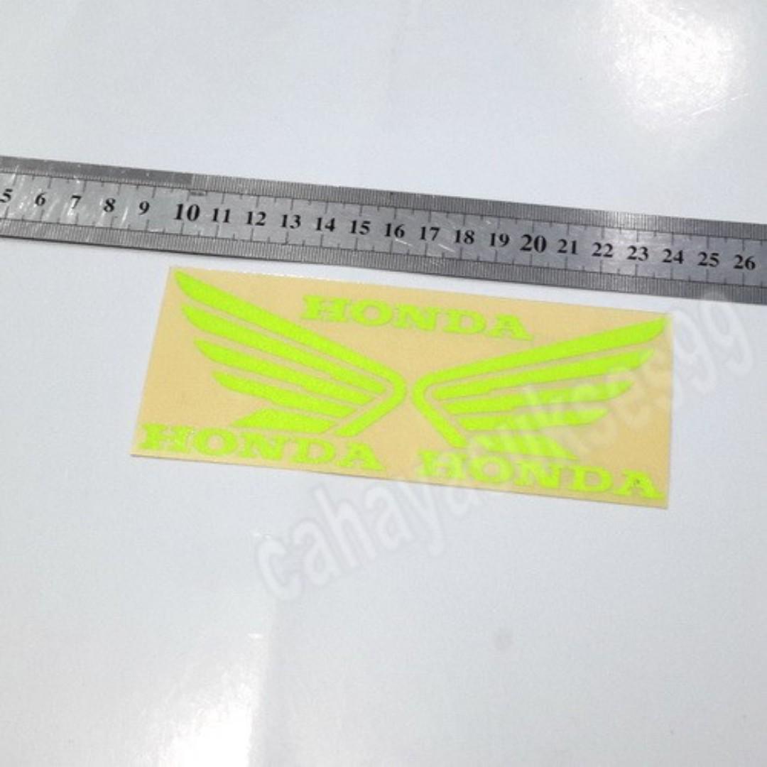 Sticker Cutting Motor Logo Sayap Honda Hijau Stabillo Kecil 14cm X 5 ...