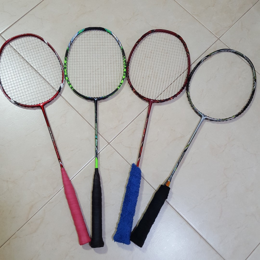 Badminton Rackets to let go..... Yonex Voltric 80 Etune, Yonex Nanoray 900, Victor Thruster K ...