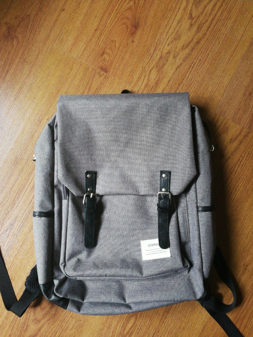Cute Grey Laptop Backpack, Women's Fashion, Bags & Wallets, Backpacks ...