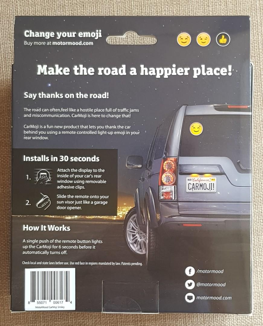 Motormood Carmoji - Light-Up Car Emoji Smiley Decal, Hobbies & Toys ...