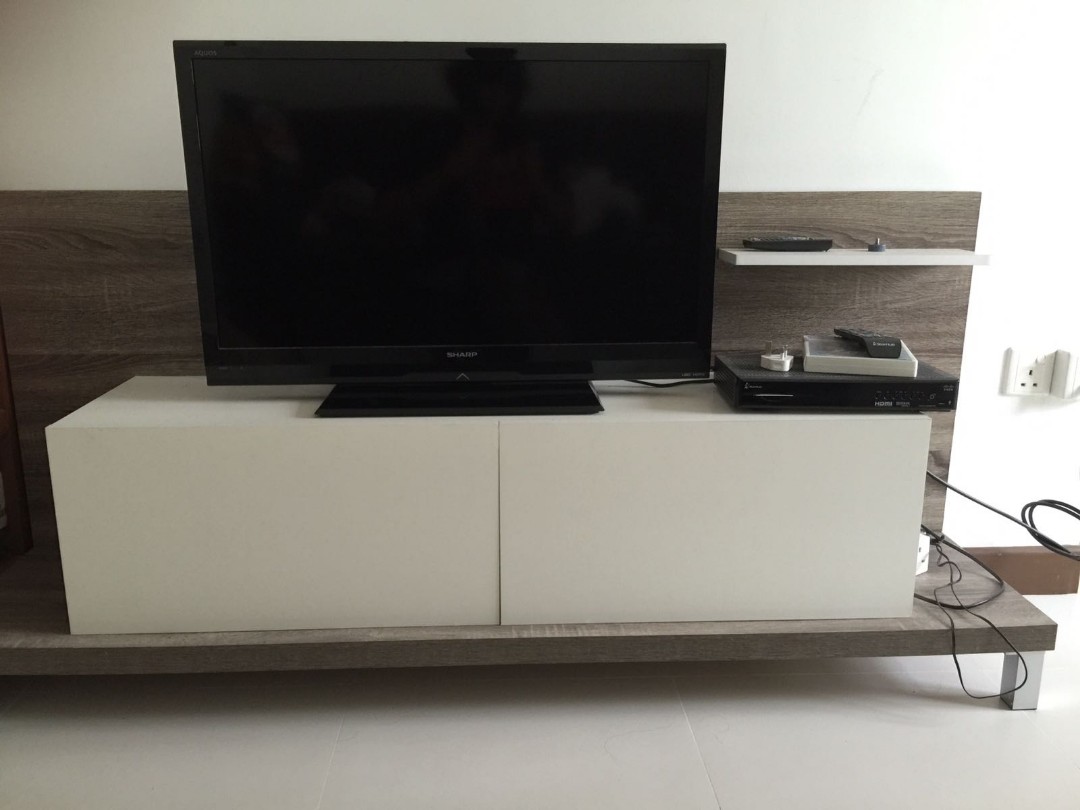 Sharp TV with TV console, Furniture & Home Living, Furniture, TV ...