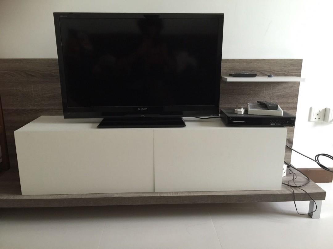 Sharp TV with TV console, Furniture & Home Living, Furniture, TV ...