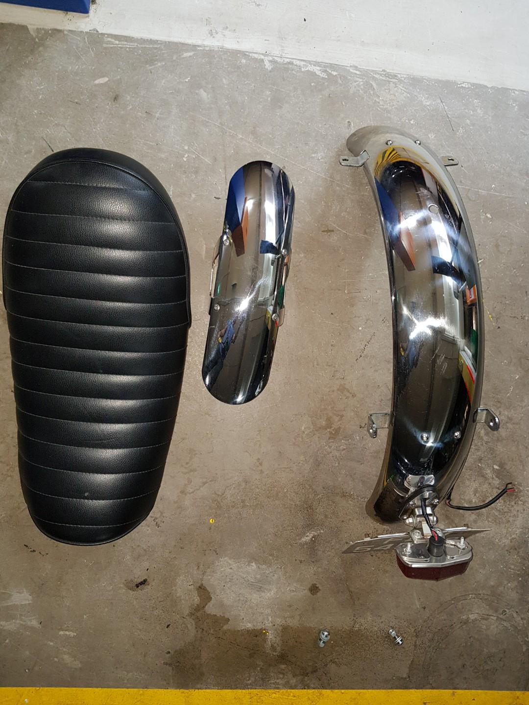 SR400 short rear fender(inclusive tail light), front fenders, tuckroll ...