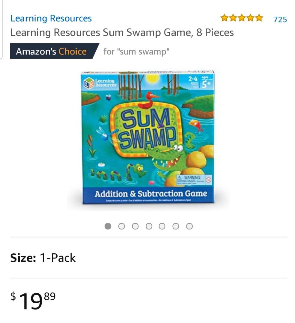 Sum Swamp: Addition and Subtraction Board Game, Hobbies & Toys, Toys ...