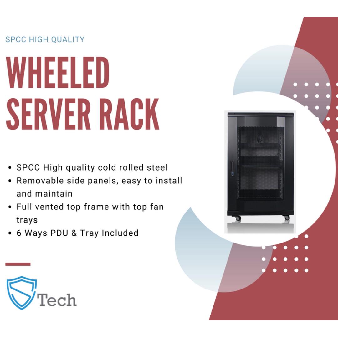 Wheeled Server Rack 18U 22U 32U 42U, Computers & Tech, Parts ...