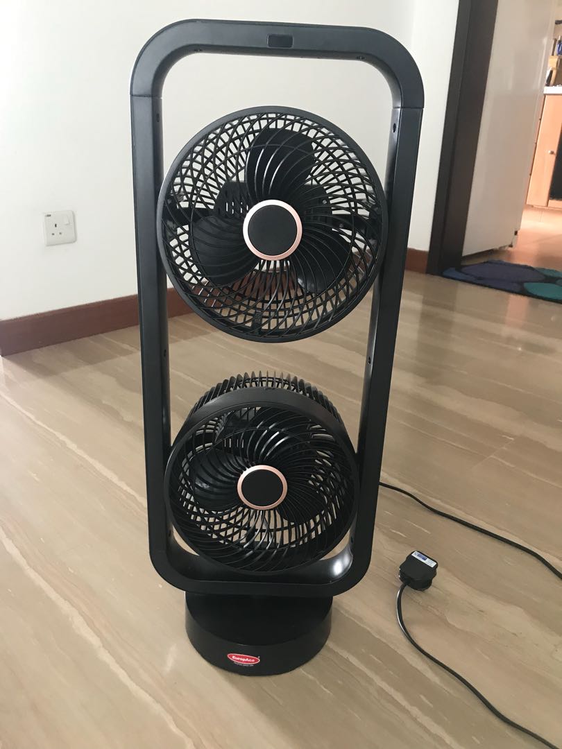 EuropAce 9-inch dual turbo oscillating fan EQQ 7921S, Furniture & Home ...