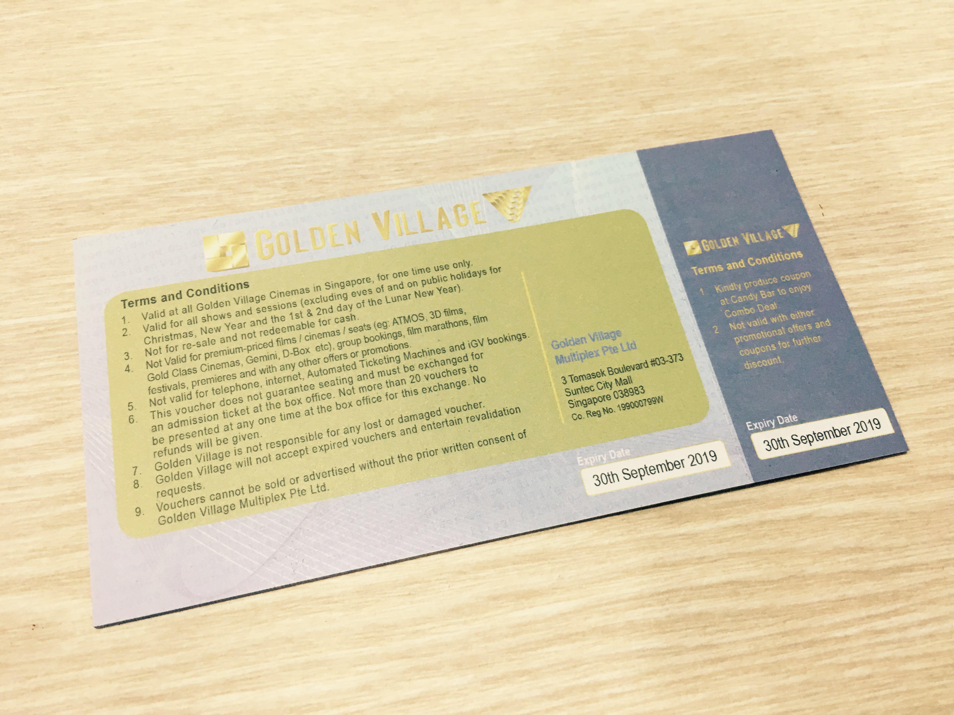 GV Golden Village Movie Tickets, Tickets & Vouchers, Vouchers on Carousell