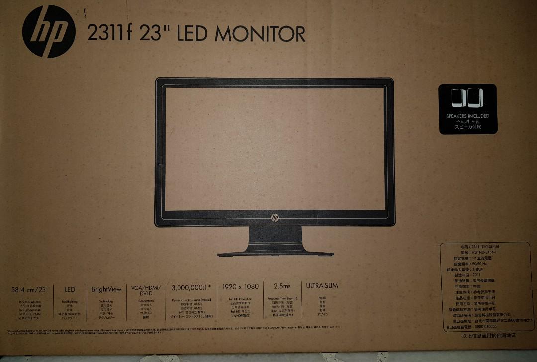 Hp 2311f 23" LED monitor (Price Reduced), Computers & Tech, Parts ...