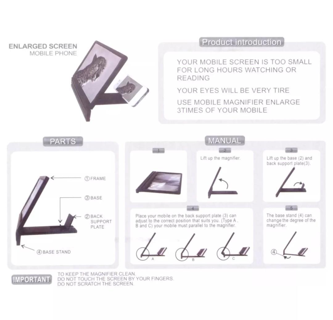 Vanker-Portable 3D-Video Watching Foldable Magnifier Screen HD ...