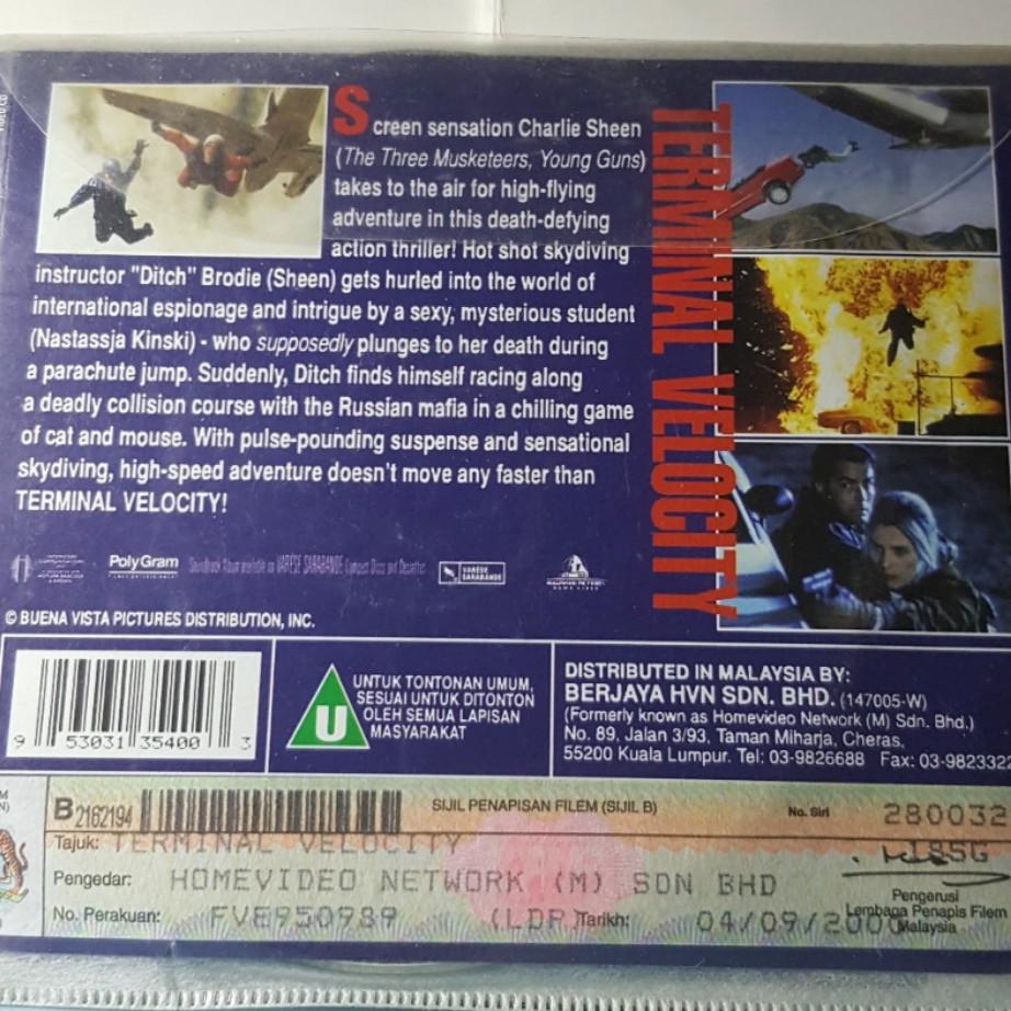 VCD - TERMINAL VELOCITY (1994), Hobbies & Toys, Music & Media, CDs & DVDs on Carousell