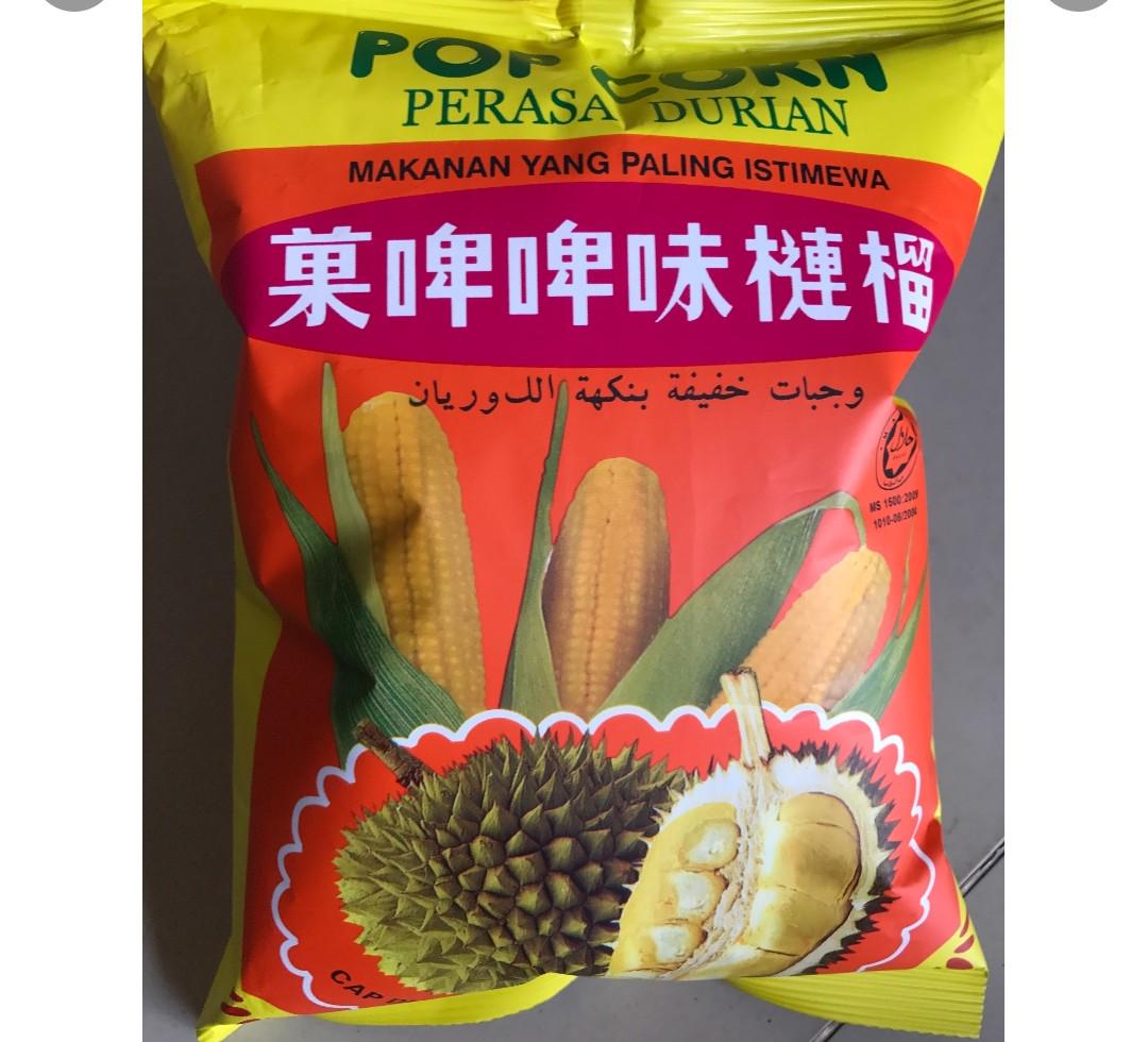 Durian Pop Corn x 10 small packs, Food & Drinks, Packaged & Instant ...