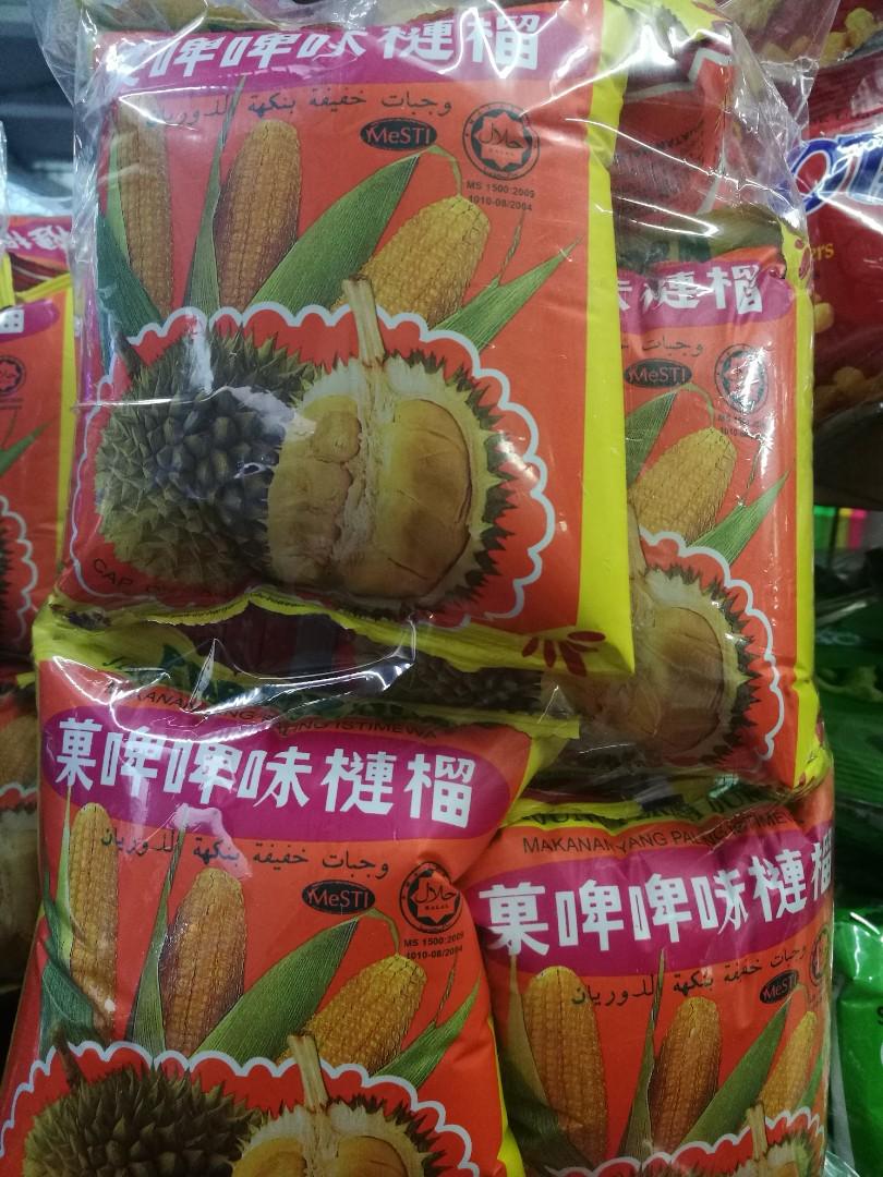 Durian Pop Corn x 10 small packs, Food & Drinks, Packaged & Instant ...