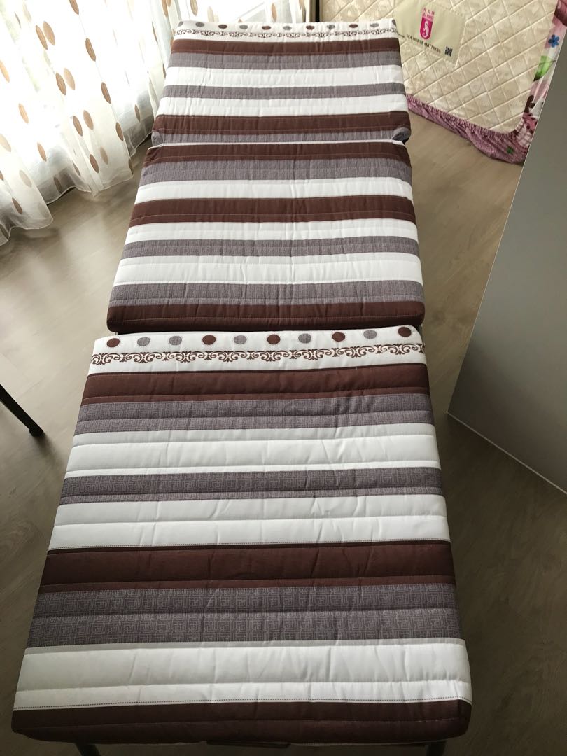 Foldable bed with simple mattress, Furniture & Home Living, Furniture ...