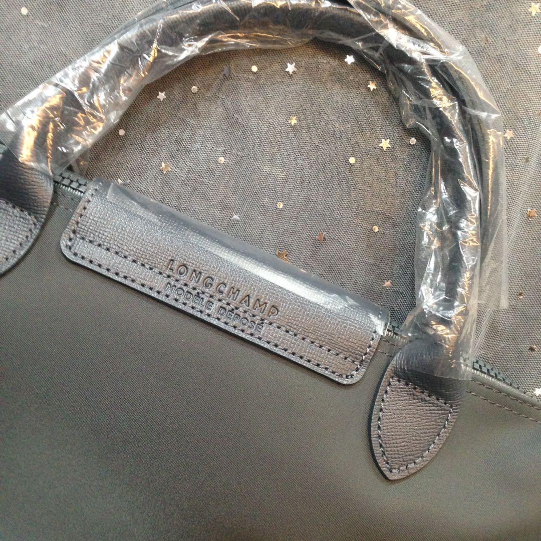 Graphite Colour Longchamp Neo, Women's Fashion, Bags & Wallets, Tote ...