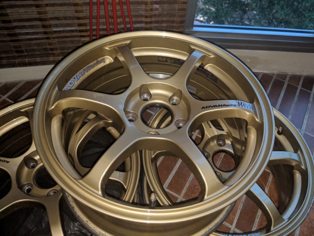 Original Advan RgII (Gold) edition Set, Car Accessories, Tyres & Rims ...