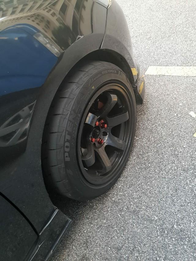 Te37 concave rims hologram paint work. 15 inch, Car Accessories, Tyres ...