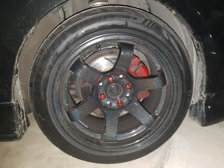 Te37 concave rims hologram paint work. 15 inch, Car Accessories, Tyres ...