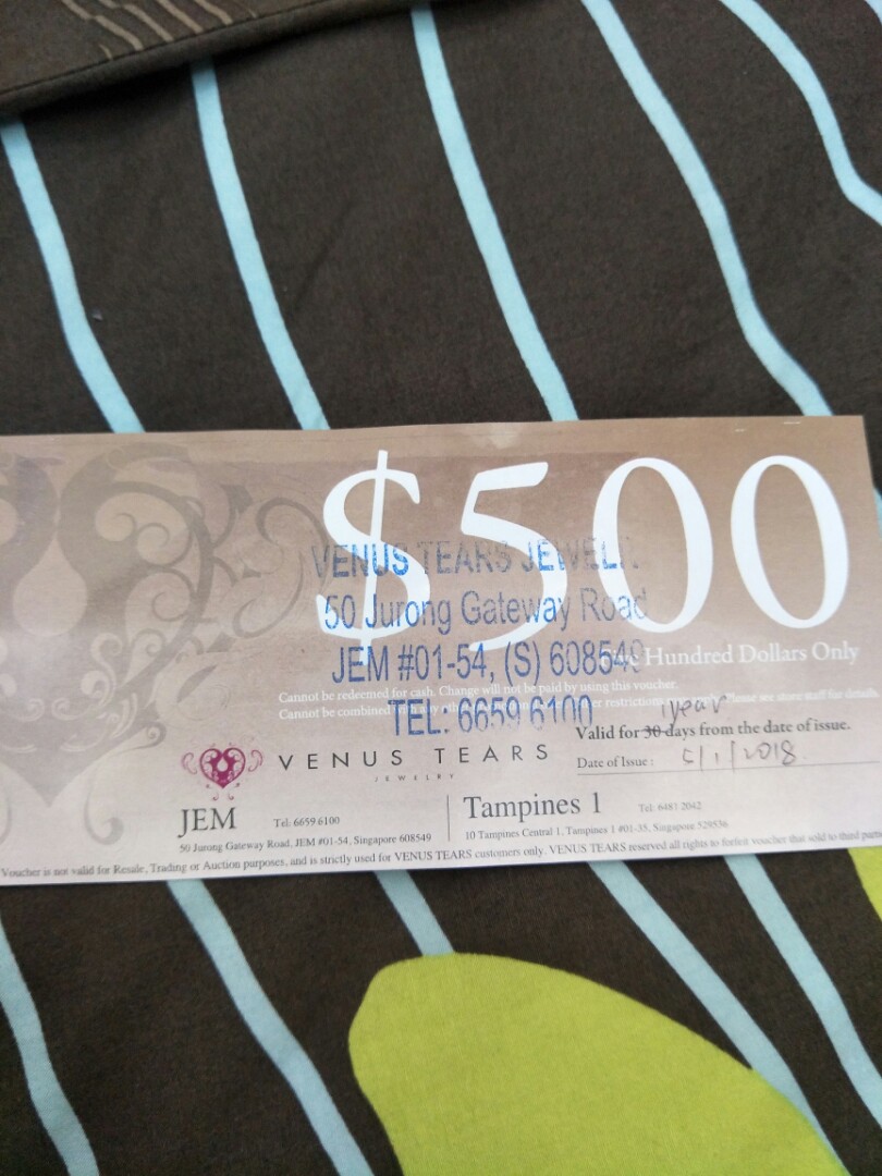 Venus Tears Voucher, Entertainment, Gift Cards & Vouchers on Carousell