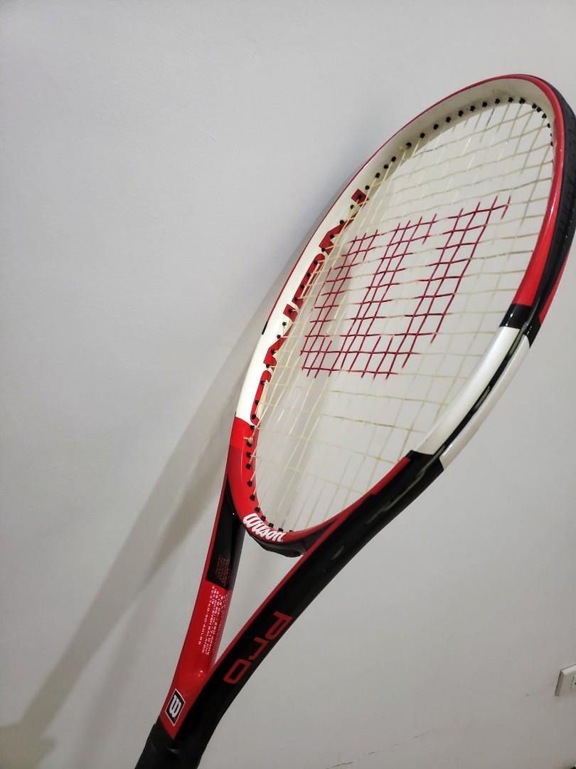 [RUSH] Wilson Pro Nano Carbon Red/Black Tennis Racket, Sports Equipment ...