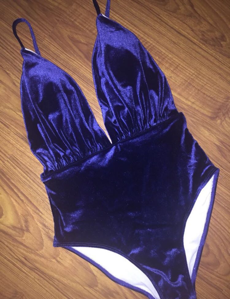 Blue Velvet One Piece, Women's Fashion, Dresses & Sets, Traditional ...