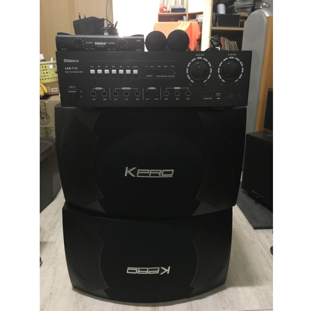 Full Set Karaoke System (Shinco Amplifier 300watts+KEC Speakers ...