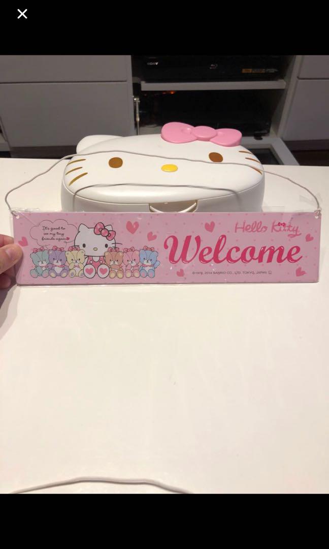 Hello Kitty Decoration Welcome Sign, Luxury, Bags & Wallets on Carousell