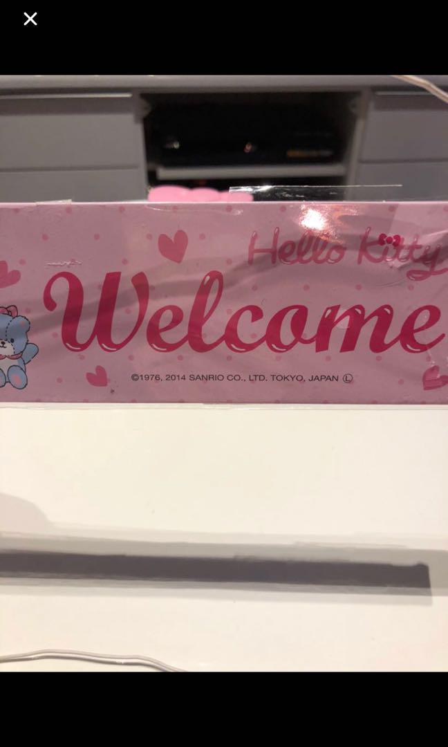 Hello Kitty Decoration Welcome Sign, Luxury, Bags & Wallets on Carousell